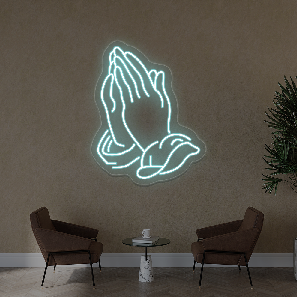 Folded Hands Praying Neon Sign | CRAZY NEON® – Crazy Neon