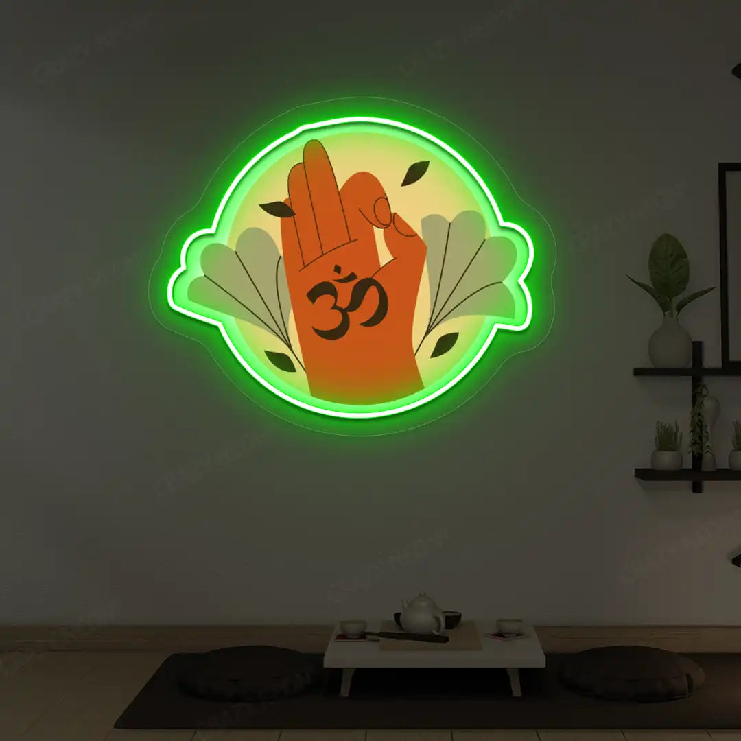 Shop Om Gyan Mudra LED Neon Artwork for Spiritual Corners – Crazy Neon
