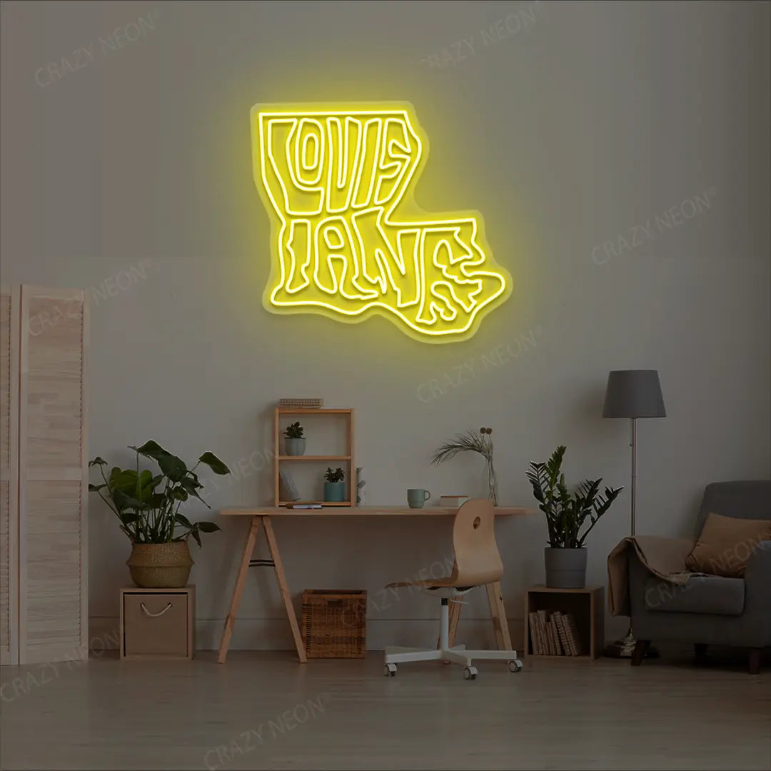 Shop LOUISIANA Map LED Neon Sign for Cultural Decor – Crazy Neon