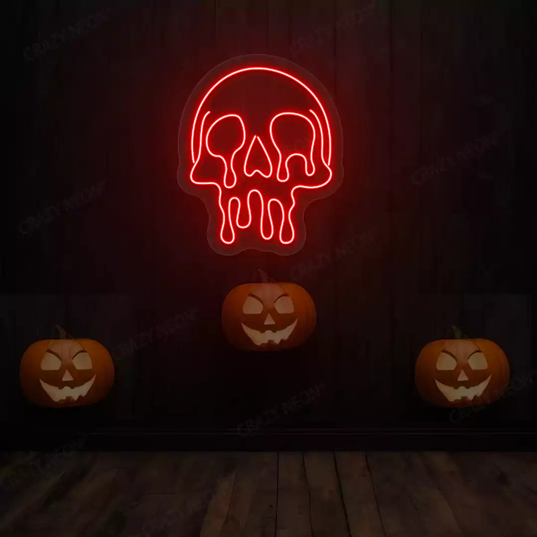 Shop Melting Skull LED Neon Sign for Haunted Decor – Crazy Neon
