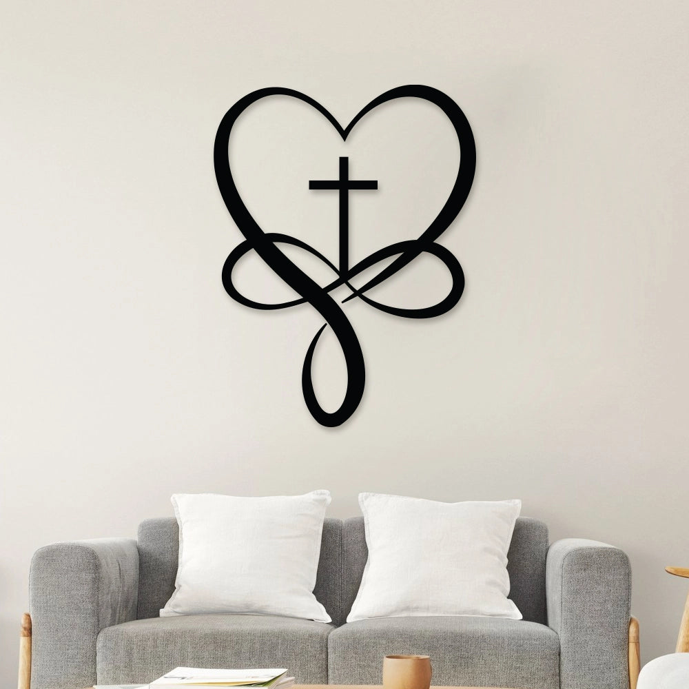 Infinity Cross Heart Metal Wall Art | CRAZY NEON® – Crazy Neon