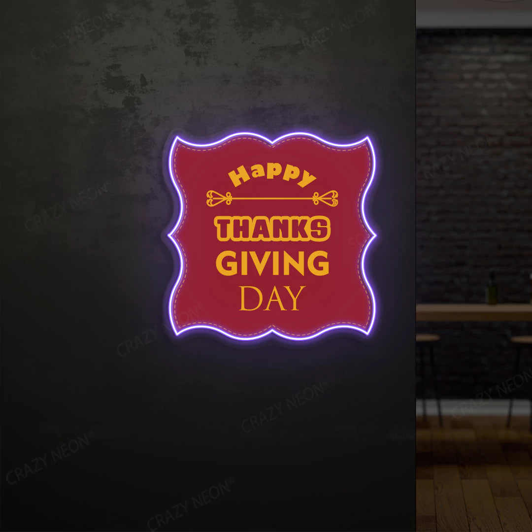 Buy Grateful Greetings Happy Thanksgiving Day LED Neon Sign – Crazy Neon